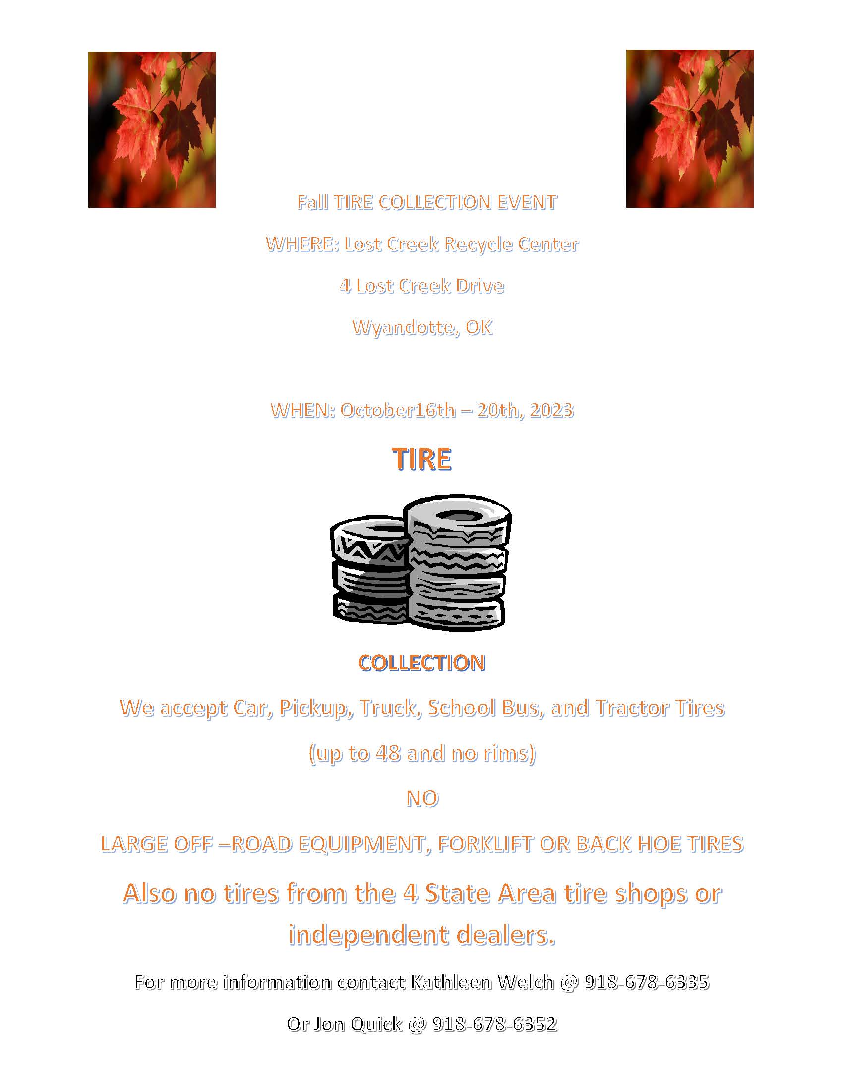 Fall Tire Collection Event - Wyandotte Nation